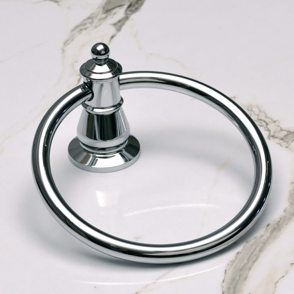 Pasadena Towel Ring - Sylva Chrome - Ewing Industries